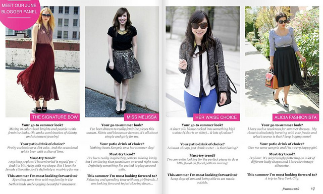 featured in {framework magazine} - Alicia Fashionista